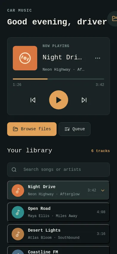 Car Music Explorer
