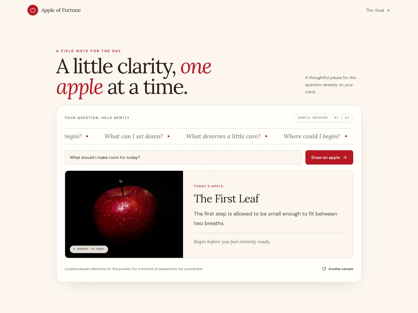 Apple of Fortune Landing