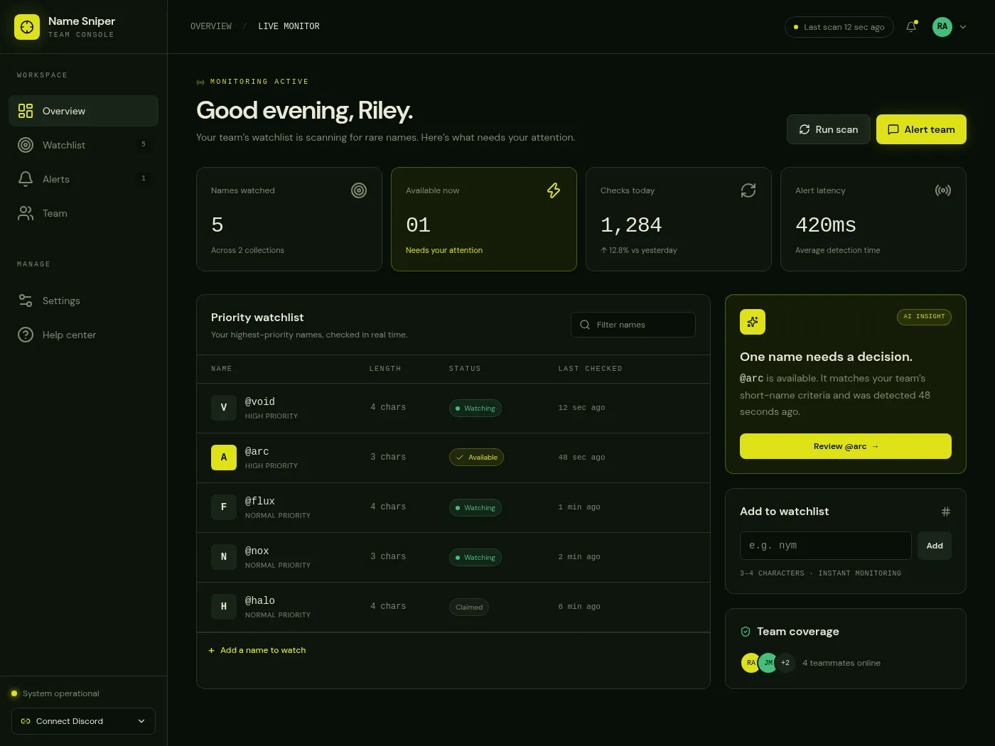 Discord Name Sniper