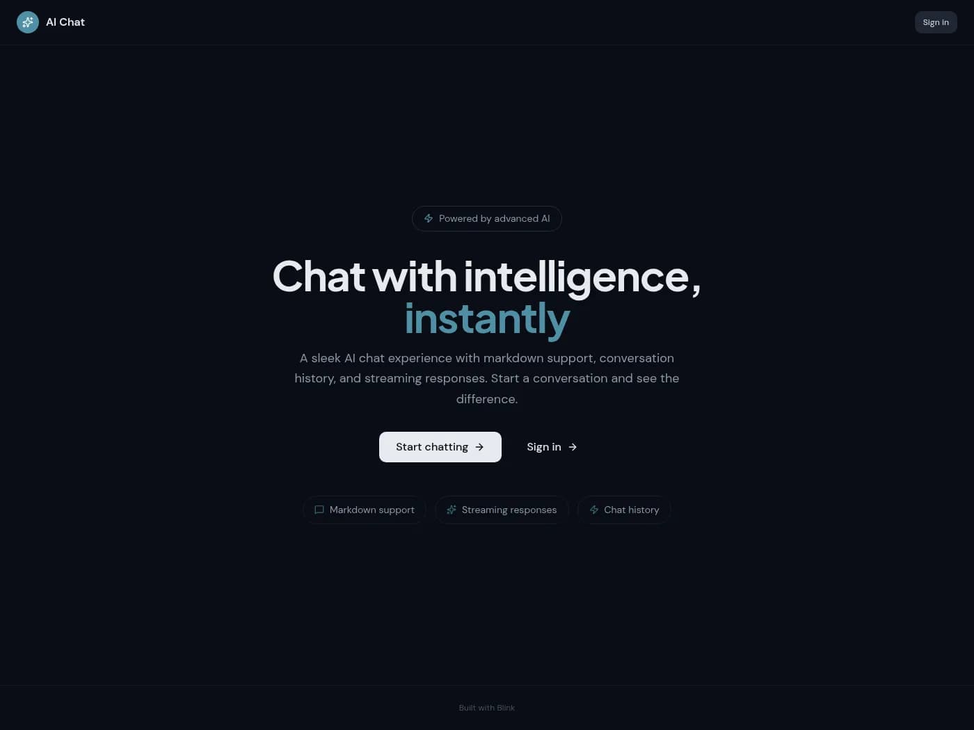 Shadcn AI Chat Starter
