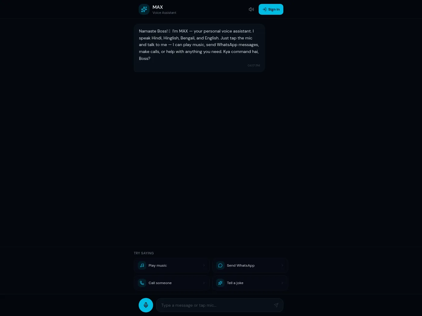 MAX Voice AI Assistant