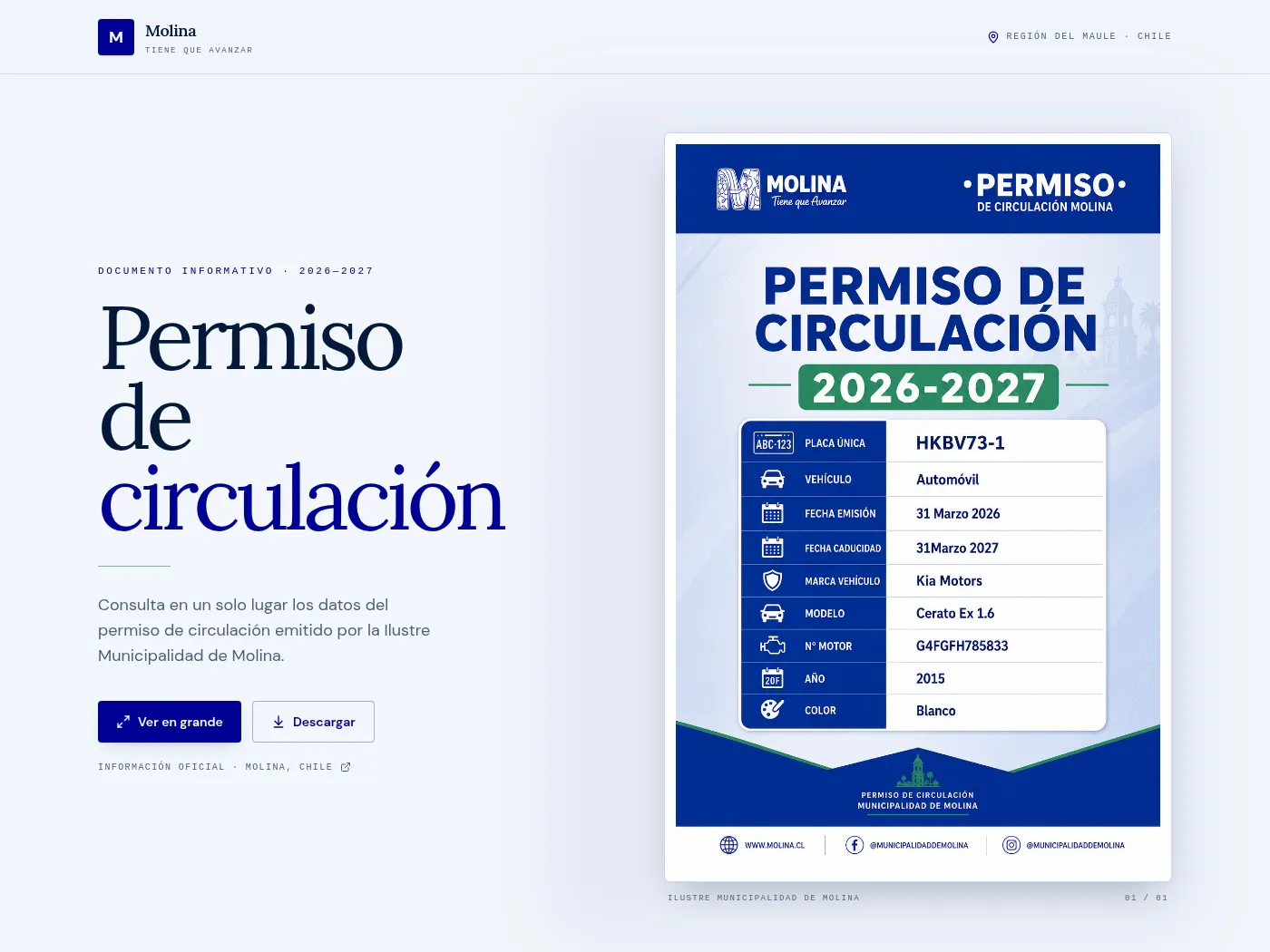 IlustreMun Molina Info Page
