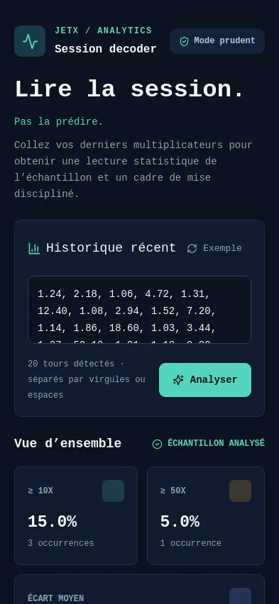 JetX Stats Analyzer