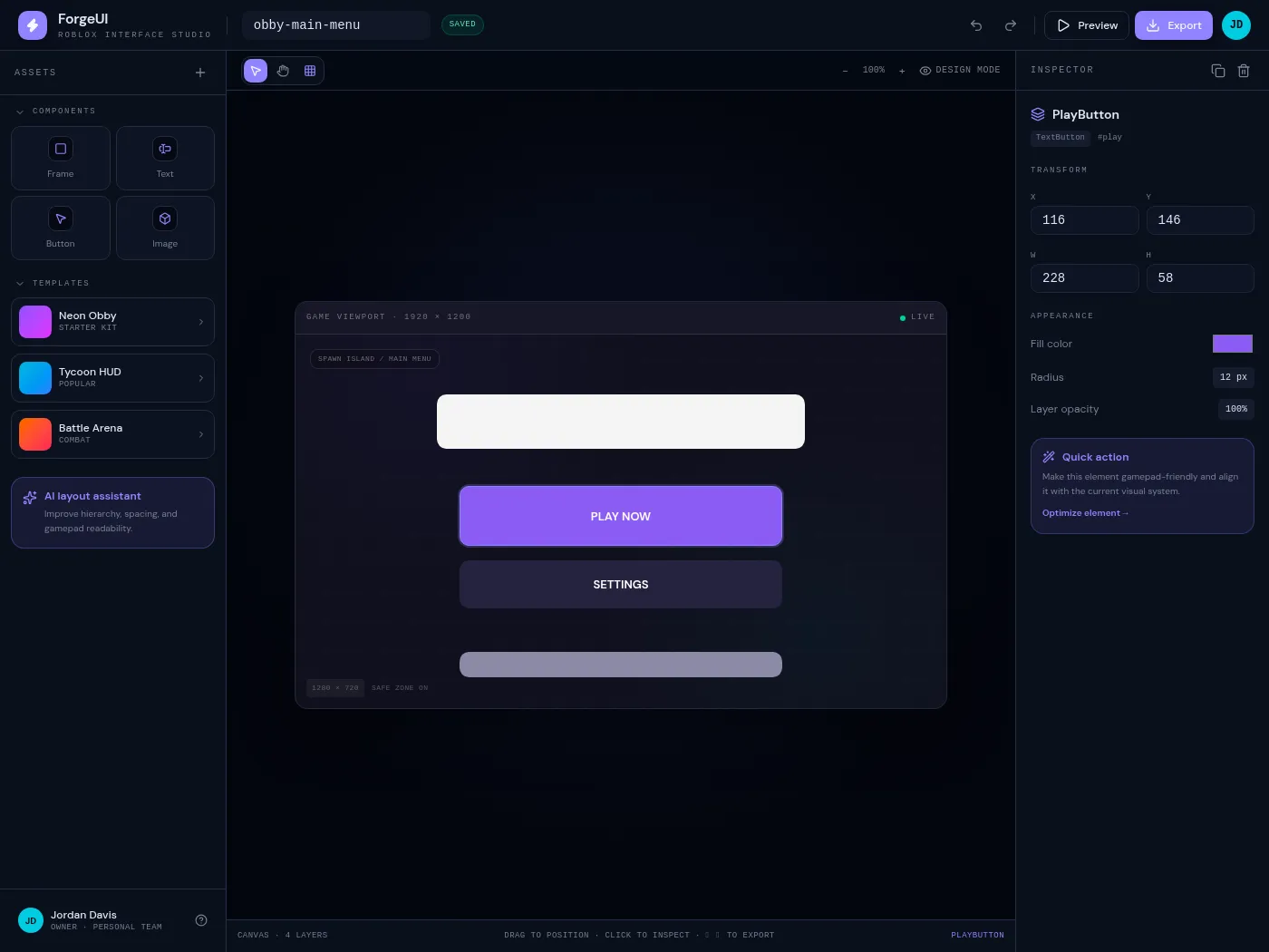 Roblox UI Creator