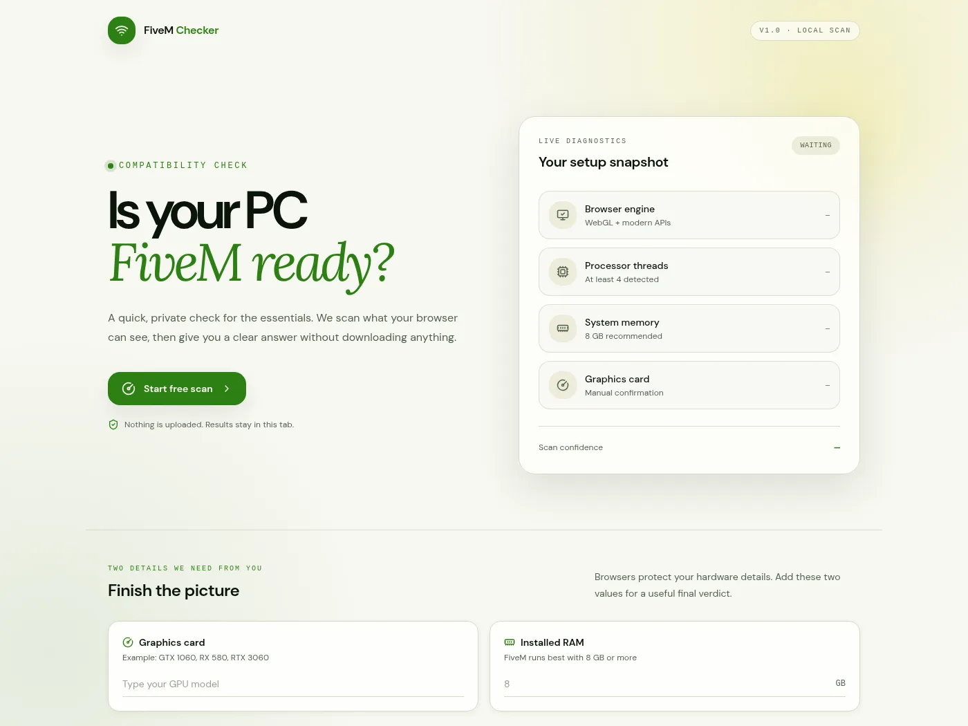 FiveM PC Checker