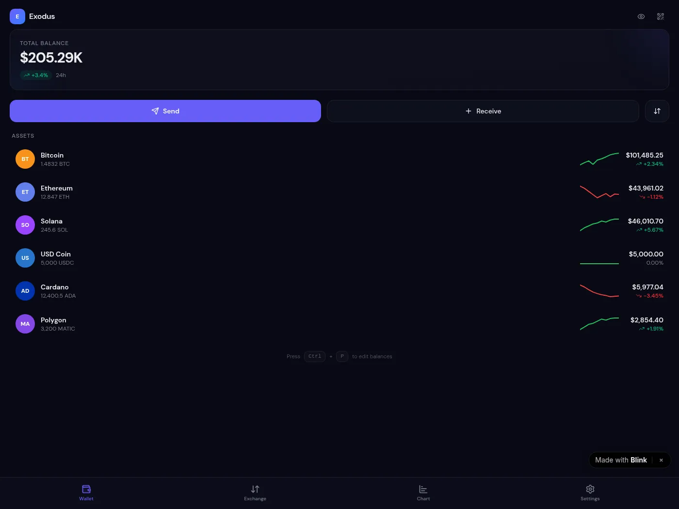 Exodus Wallet Simulator