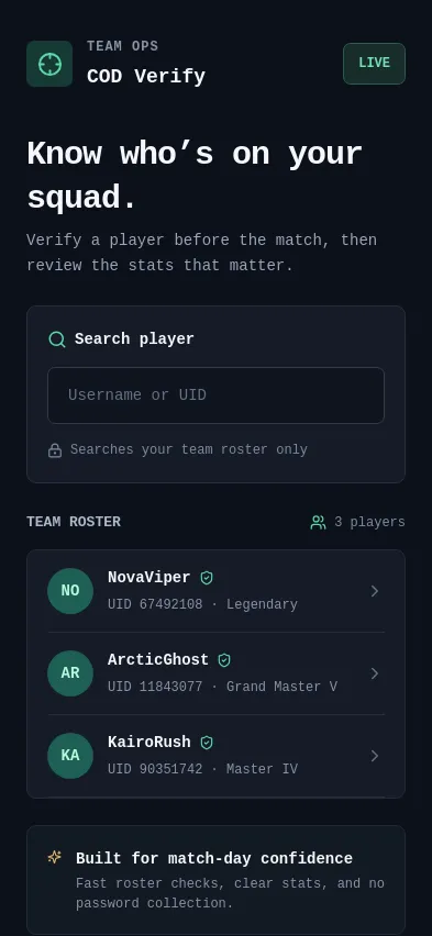 COD Mobile Auth Checker