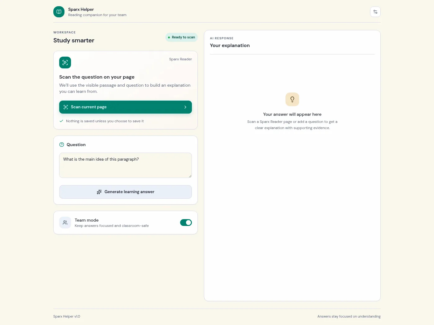 Sparx Reader AI Helper