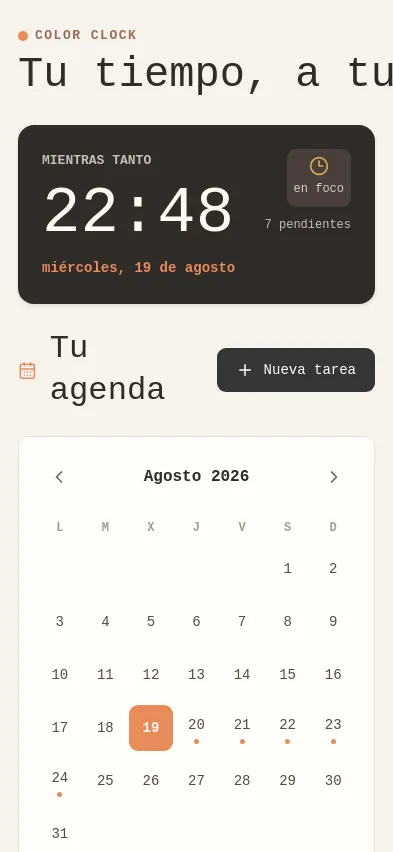 Color Clock Agenda