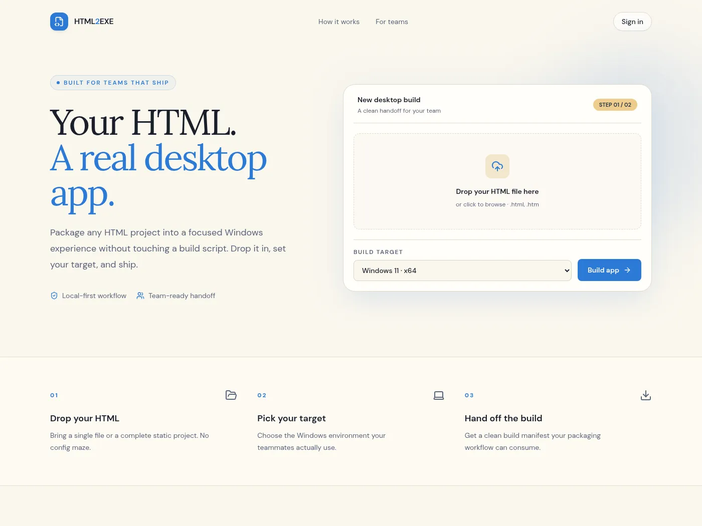 HTML2EXE Desktop Builder