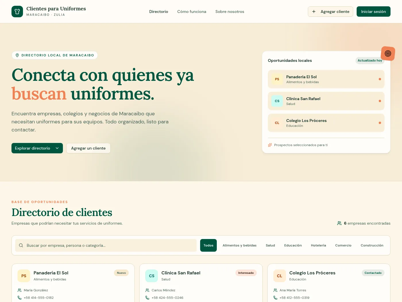 Clientes para Uniformes