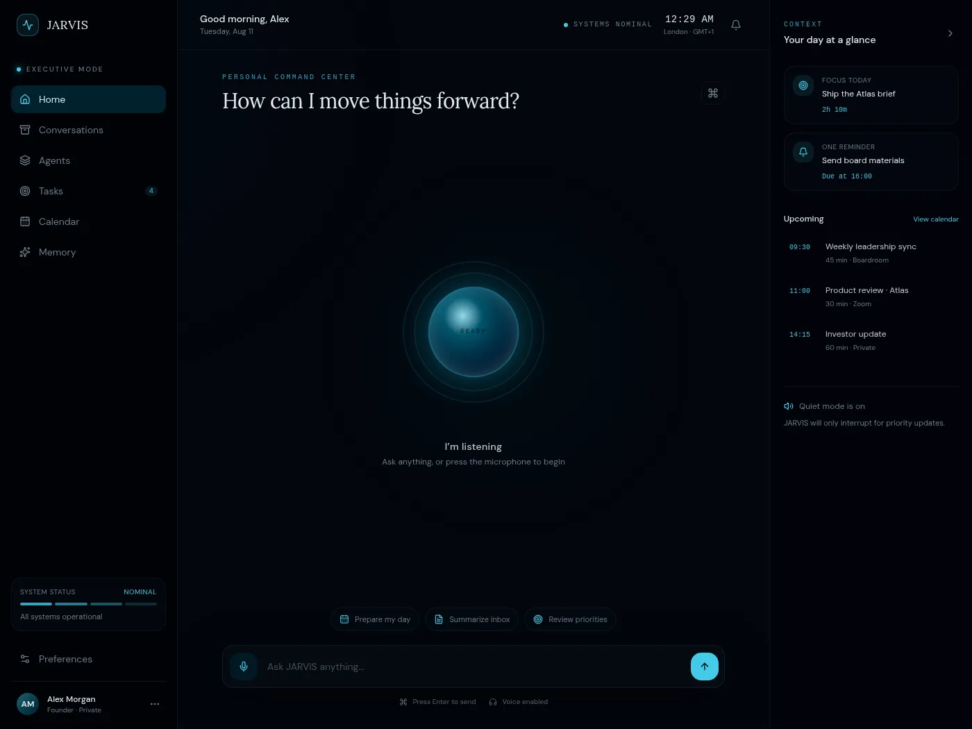 JARVIS Executive Interface