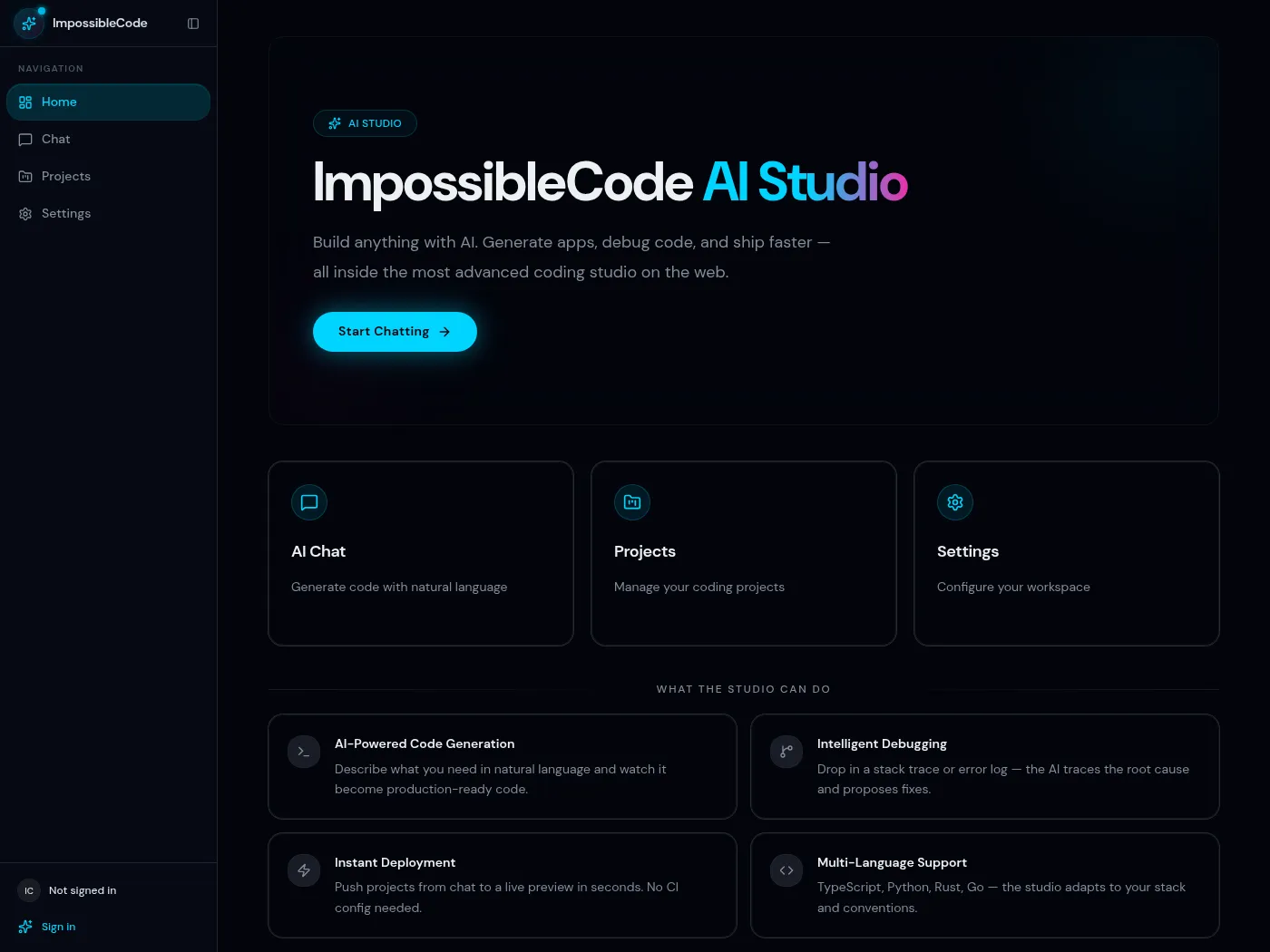ImpossibleCode AI Studio