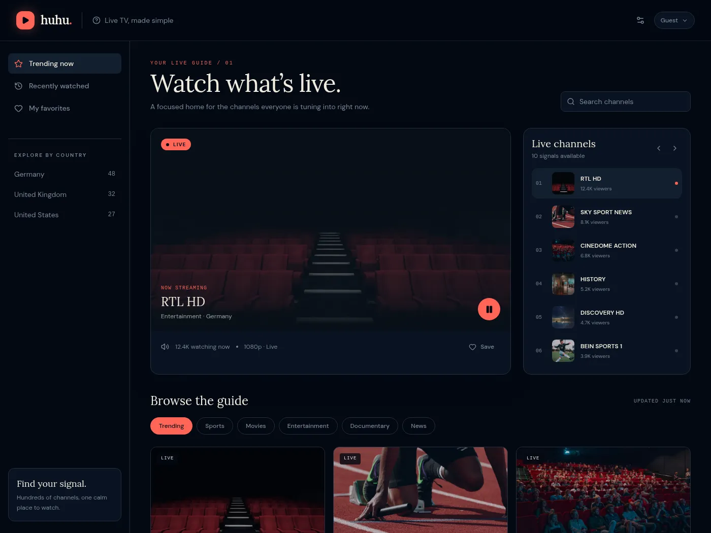 Huhu Live Stream Hub