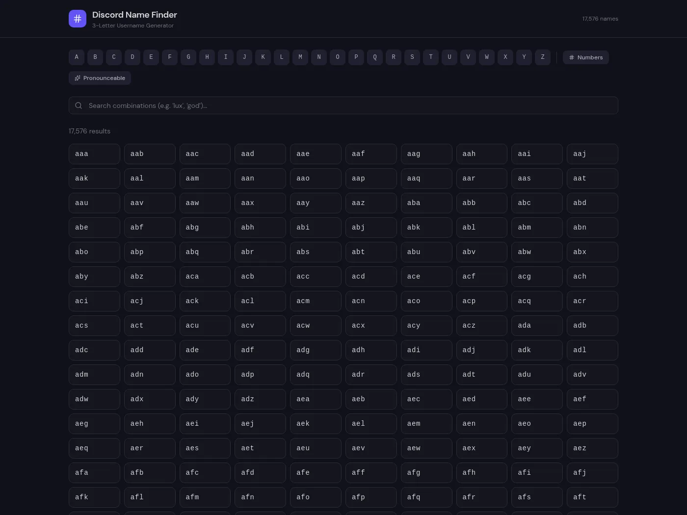 Discord Username Finder