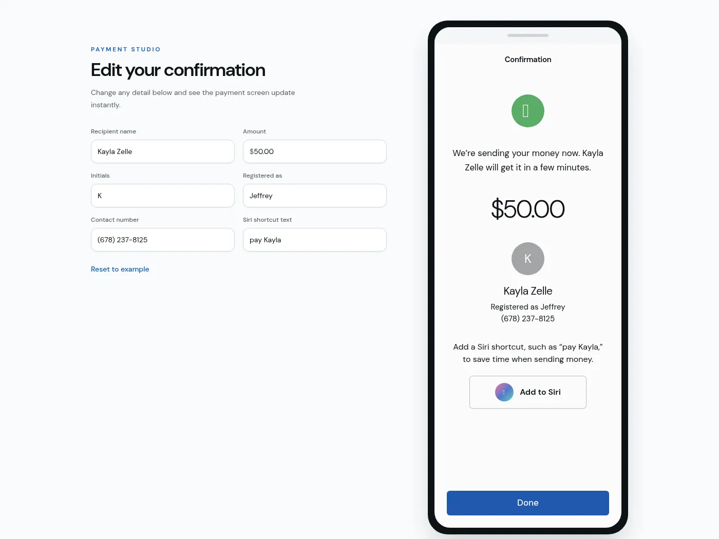 Editable Payment Widget