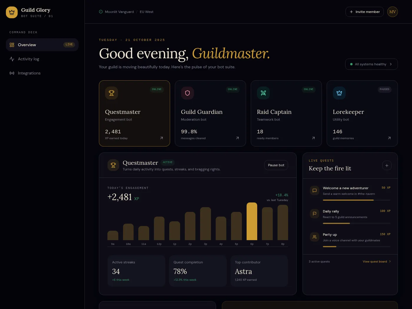 Guild Glory Bot Suite
