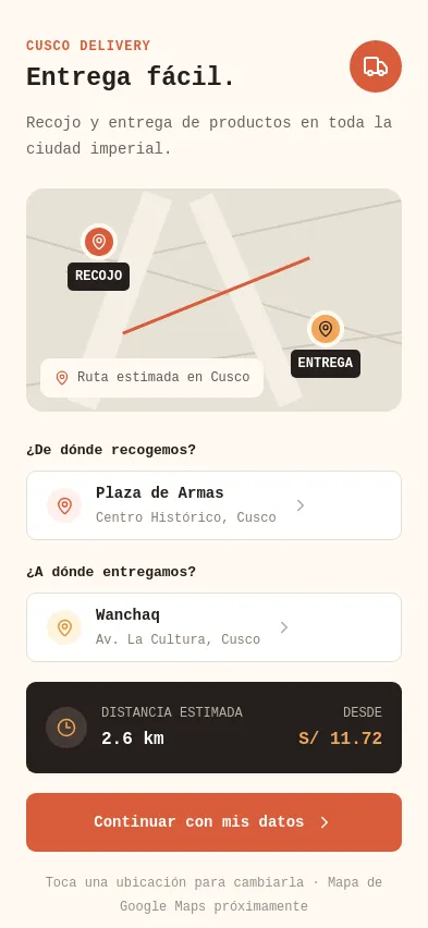 Cusco Delivery Maps