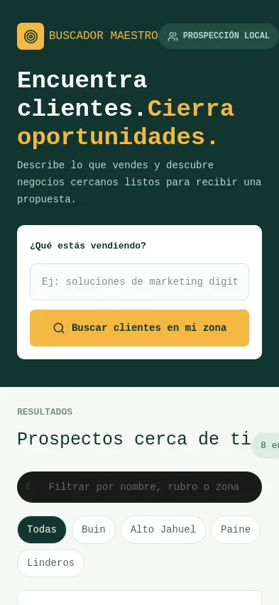 Buscador Maestro Clientes