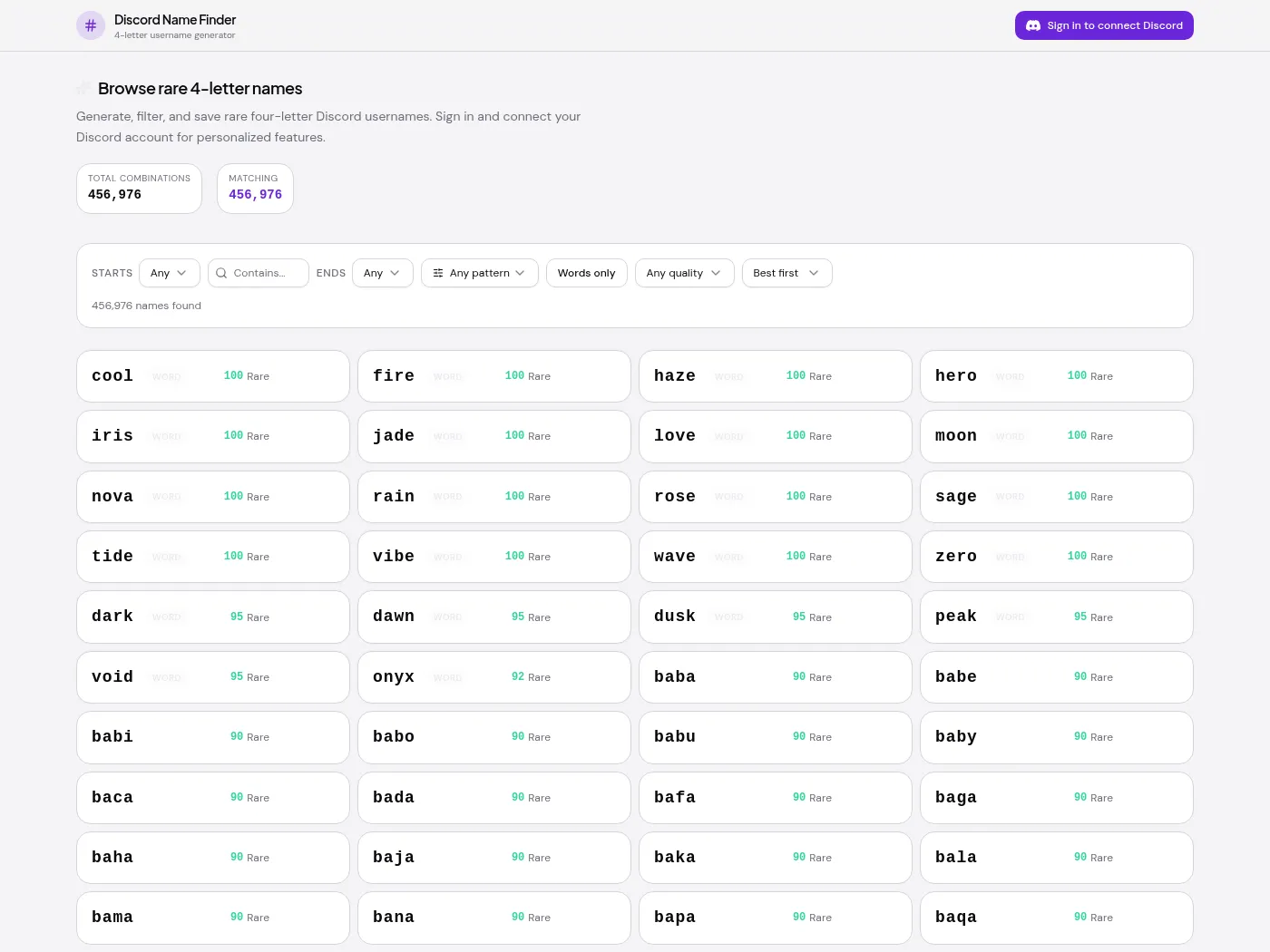 Discord Name Finder