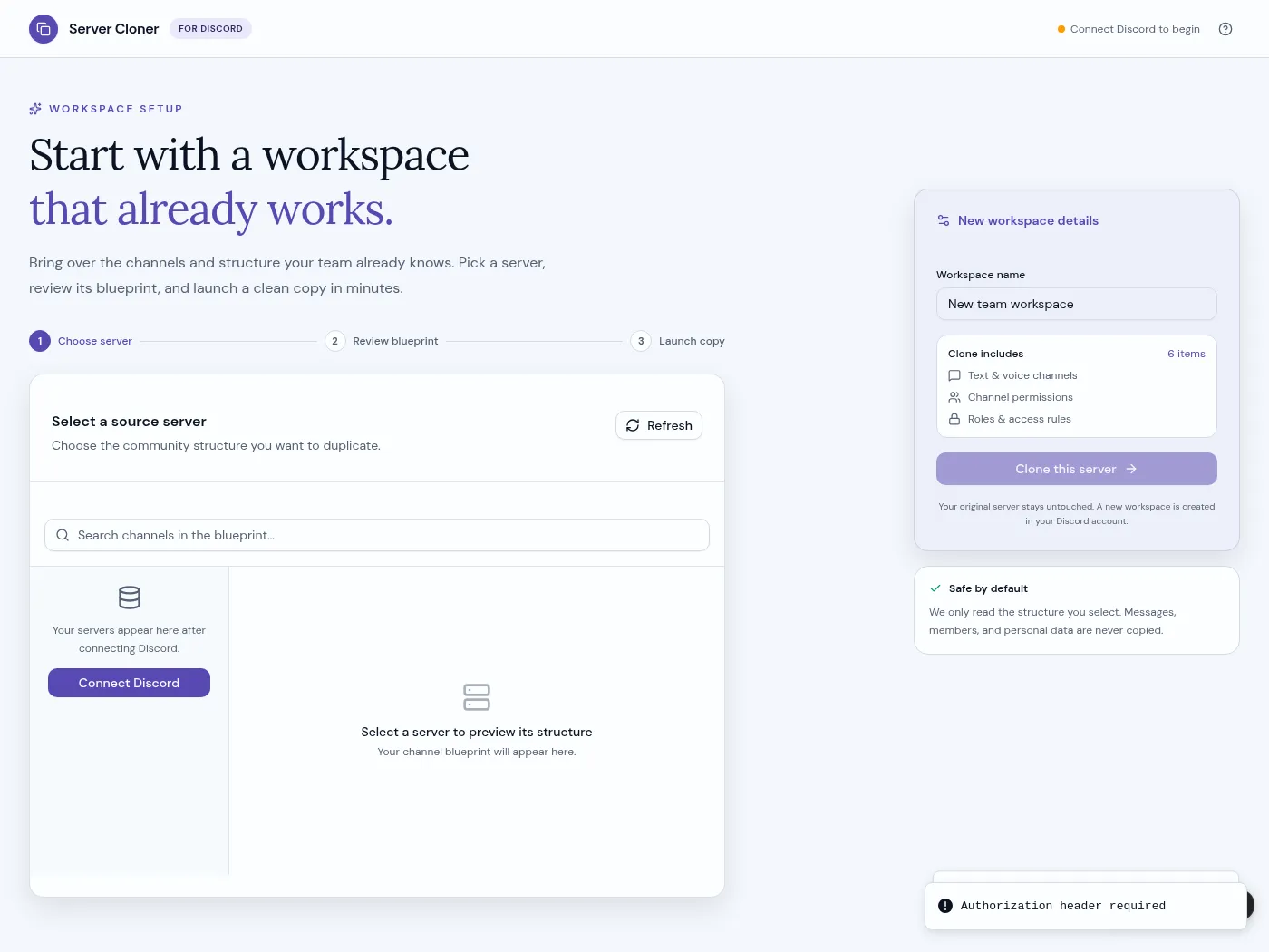 Discord Server Cloner