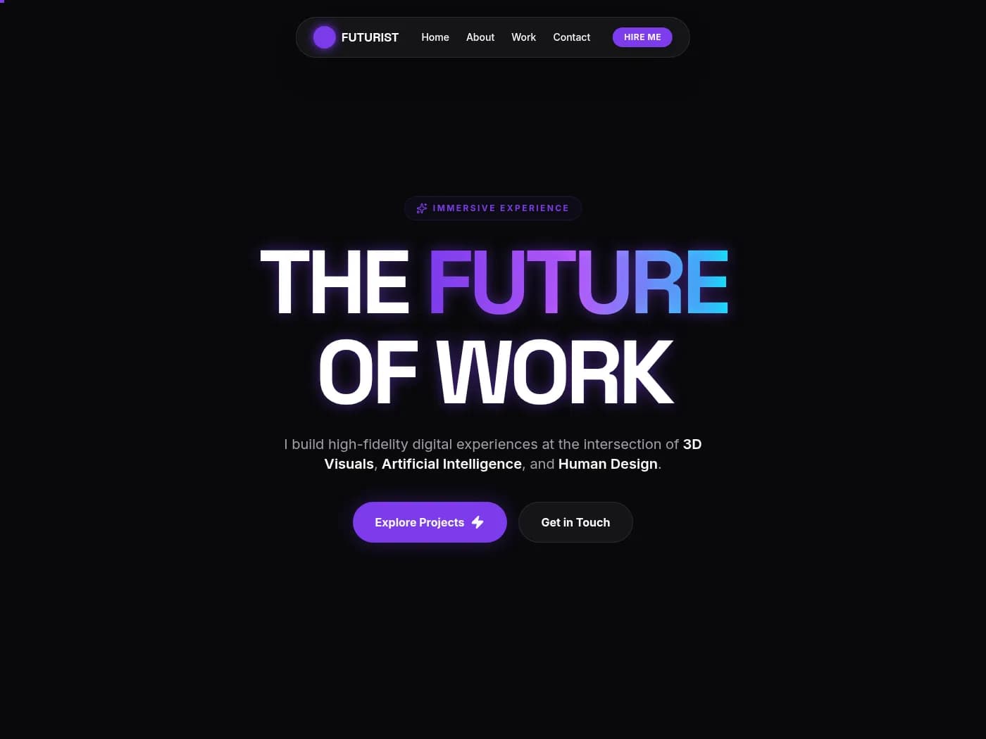Futurist 3D Portfolio