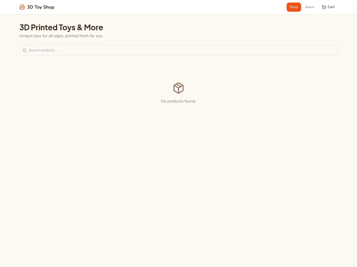 3D Toy Shop Admin