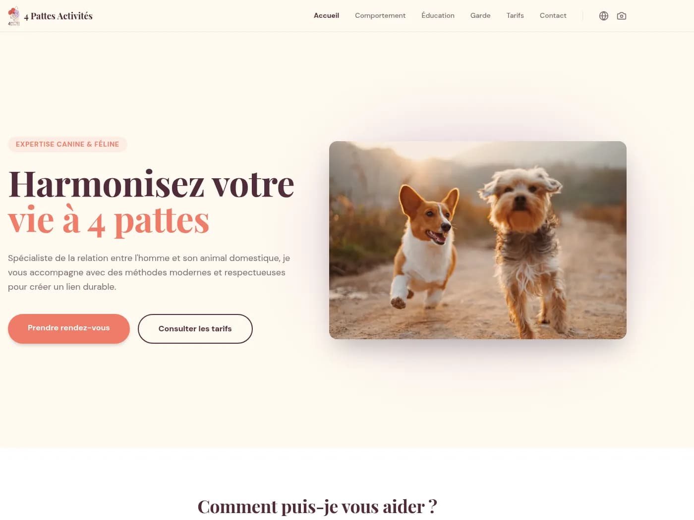 4Pattes Activités Redesign