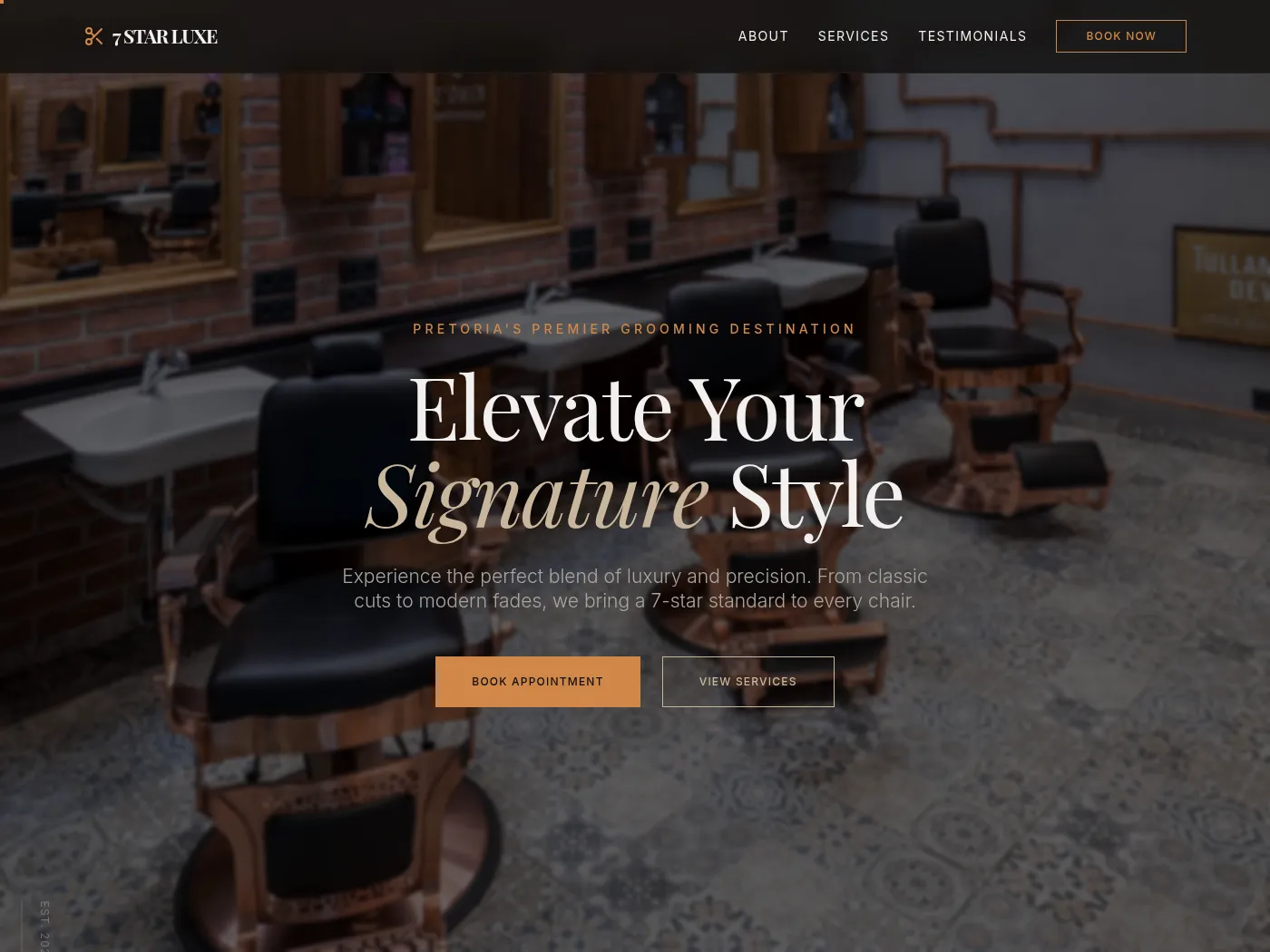 7 Star Luxe Barbershop Site