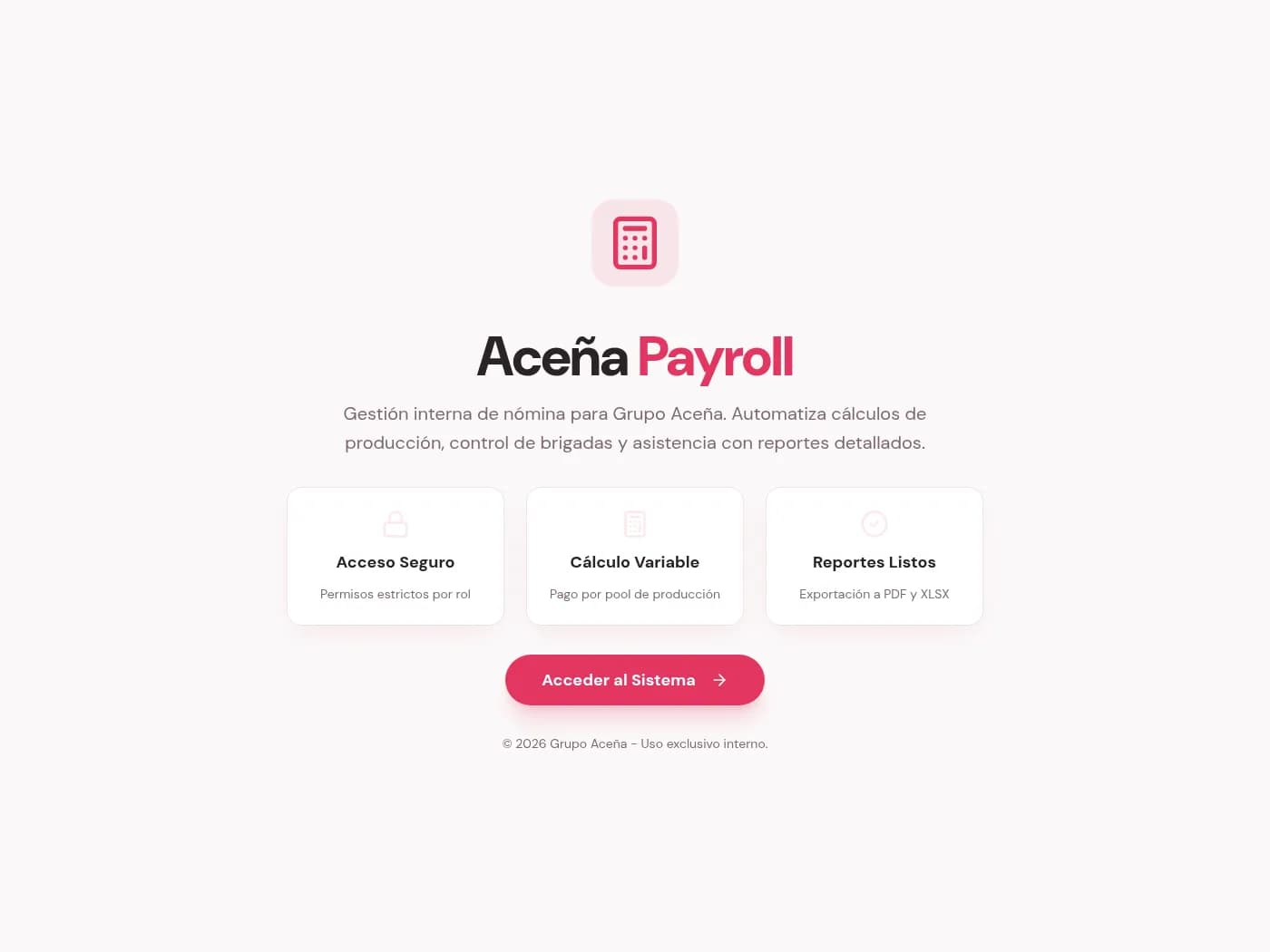 Aceña Payroll Calculator