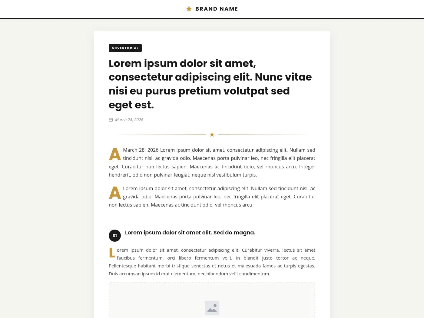 Advertorial HTML Template