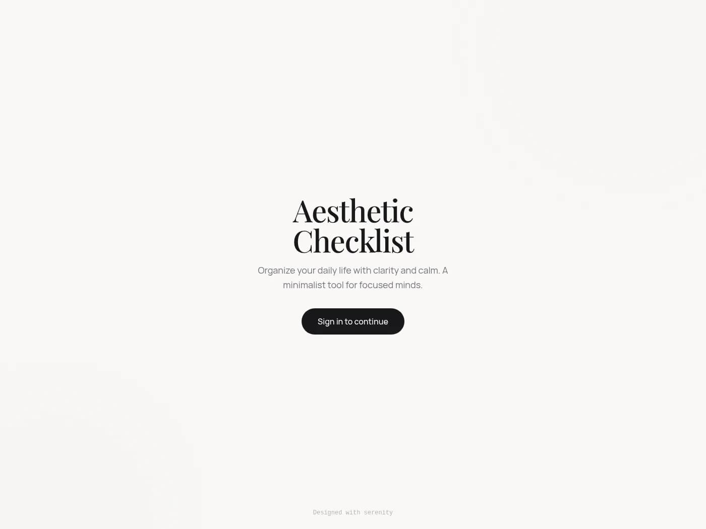 Aesthetic Checklist App
