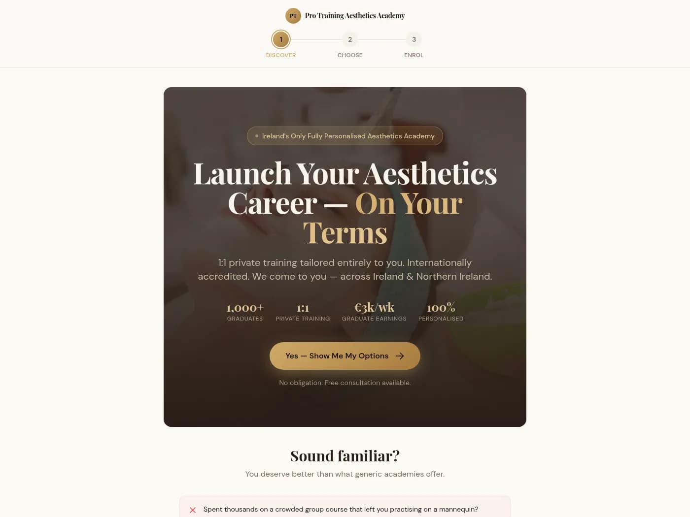 Aesthetics Funnel Page