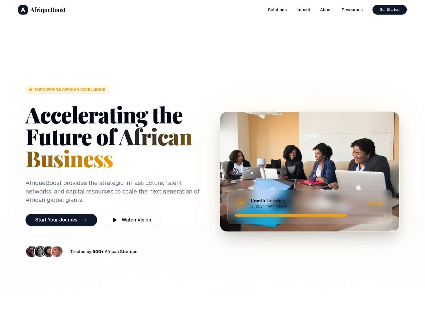 AfriqueBoost Landing Page