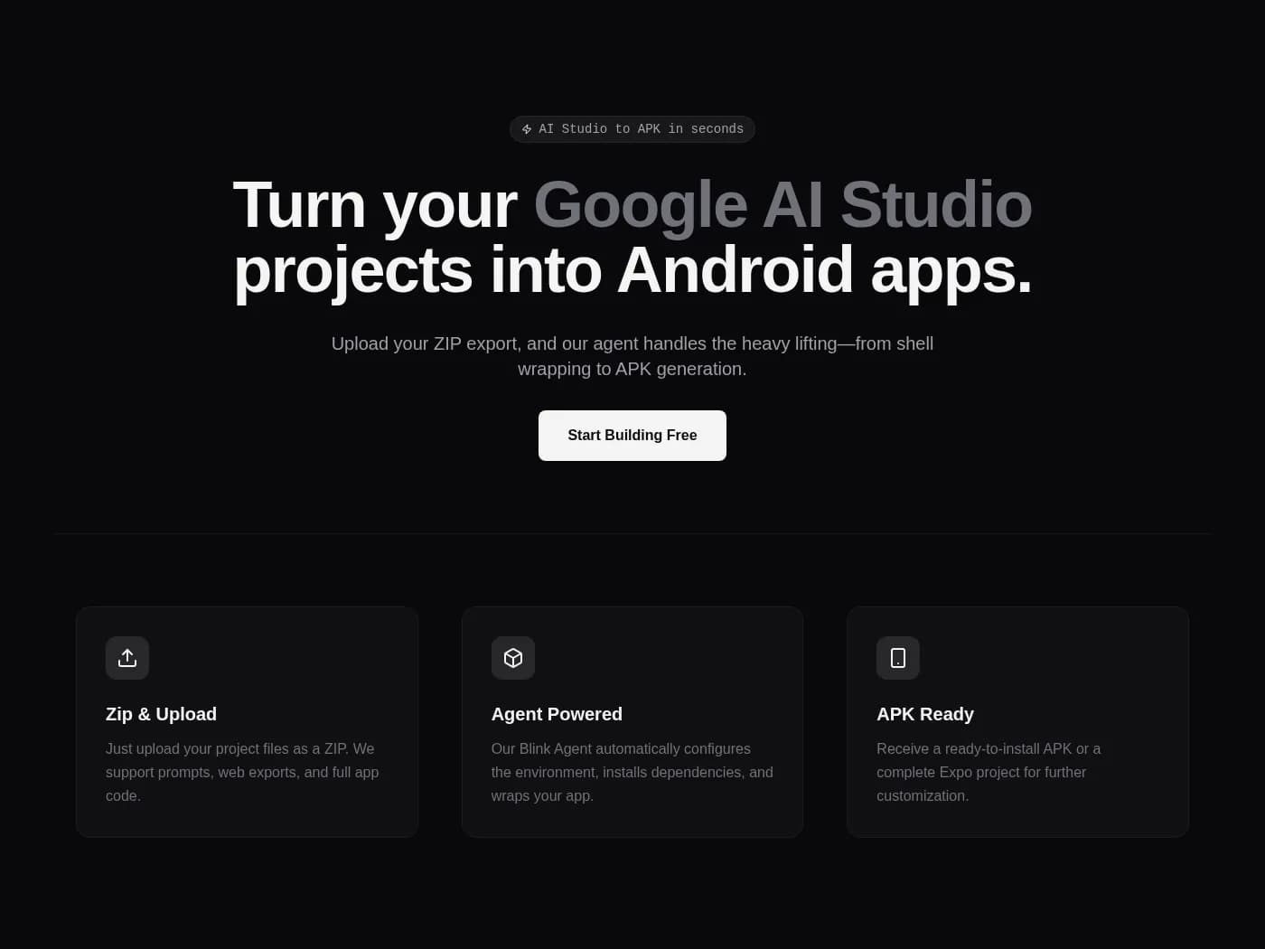 Google AI Studio APK Builder