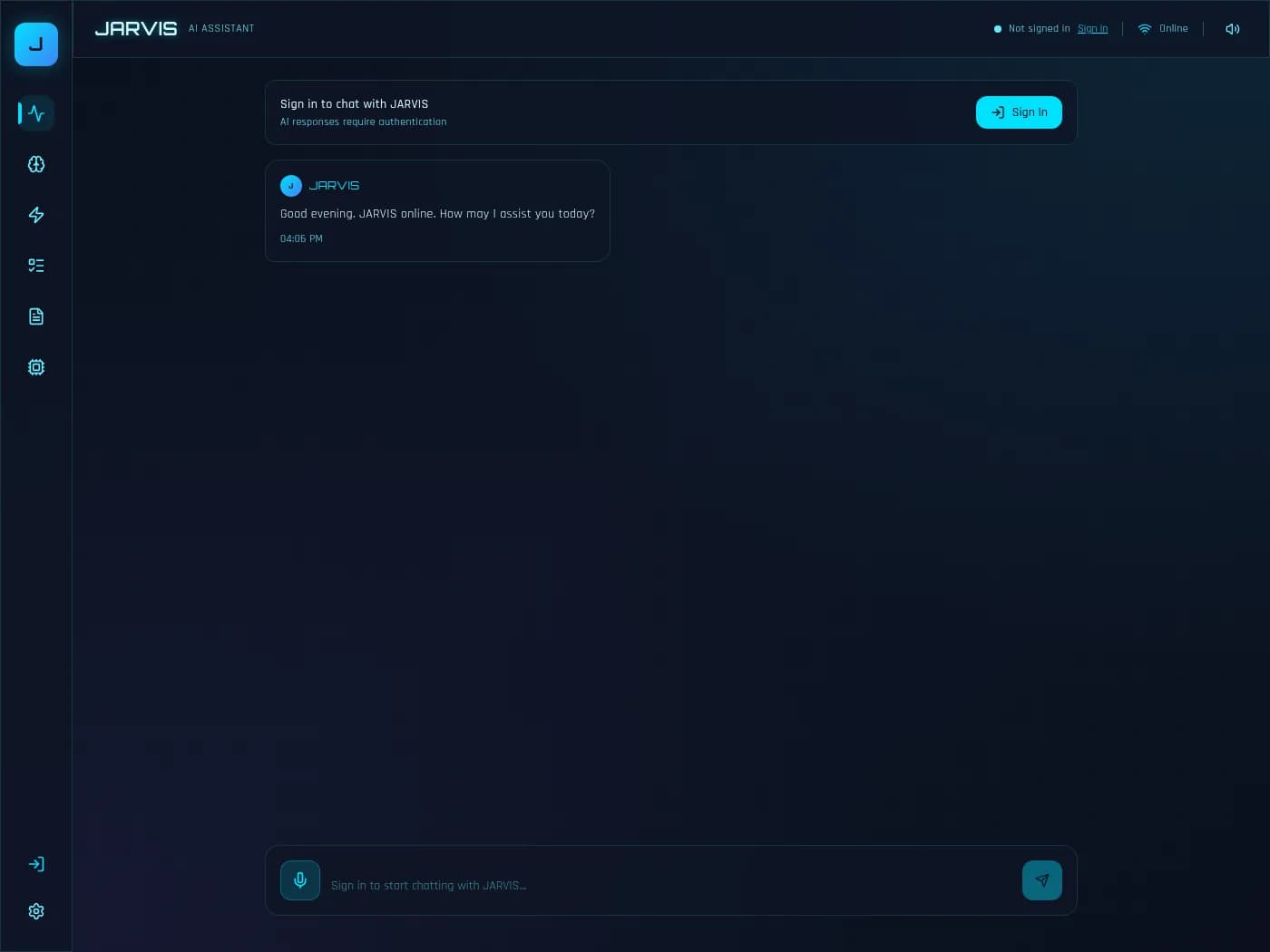 JARVIS-Style AI Dashboard