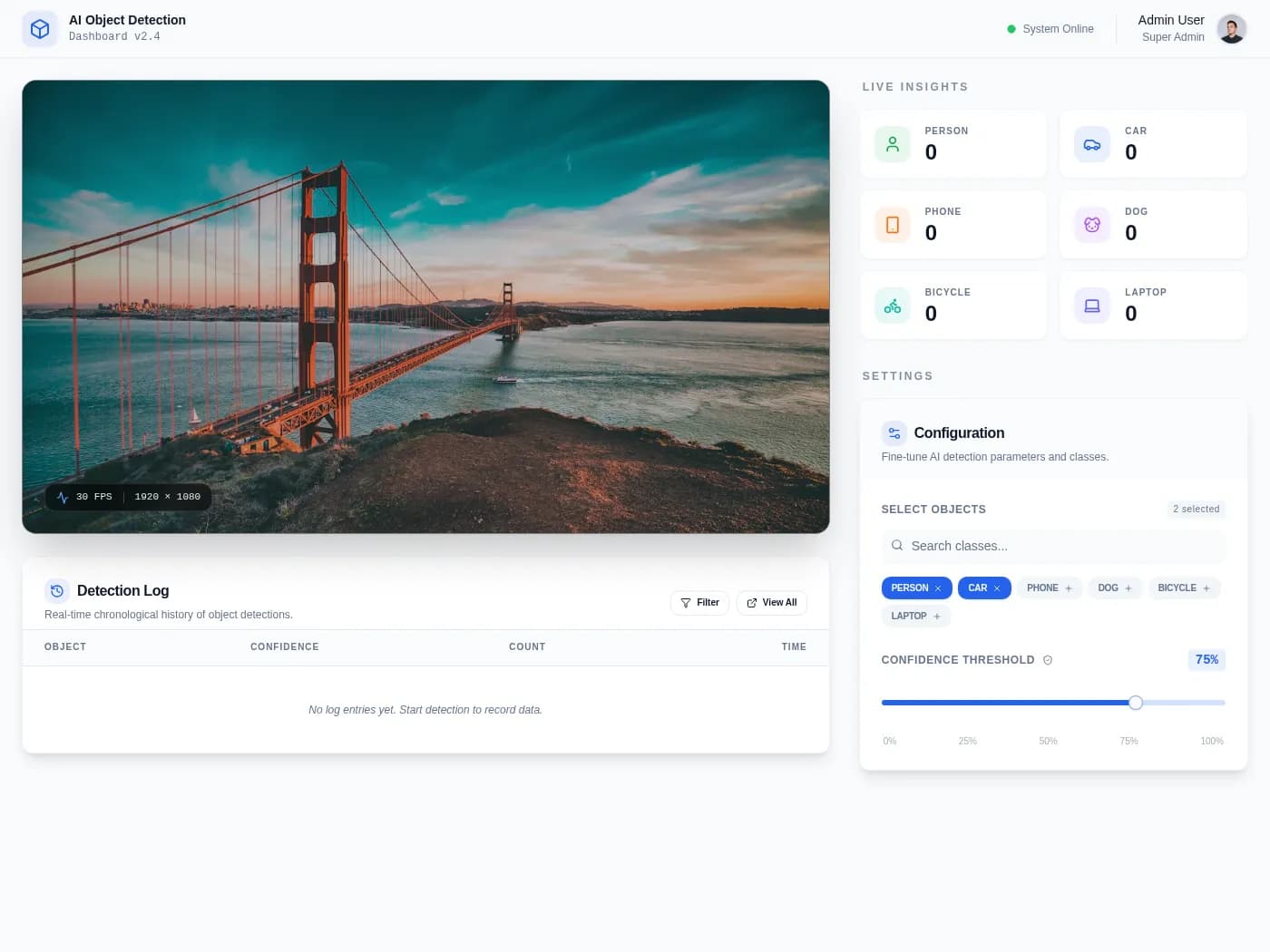 AI Object Detection Dashboard
