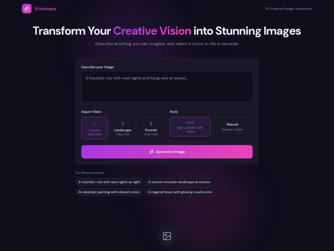 Visionary AI Image Maker