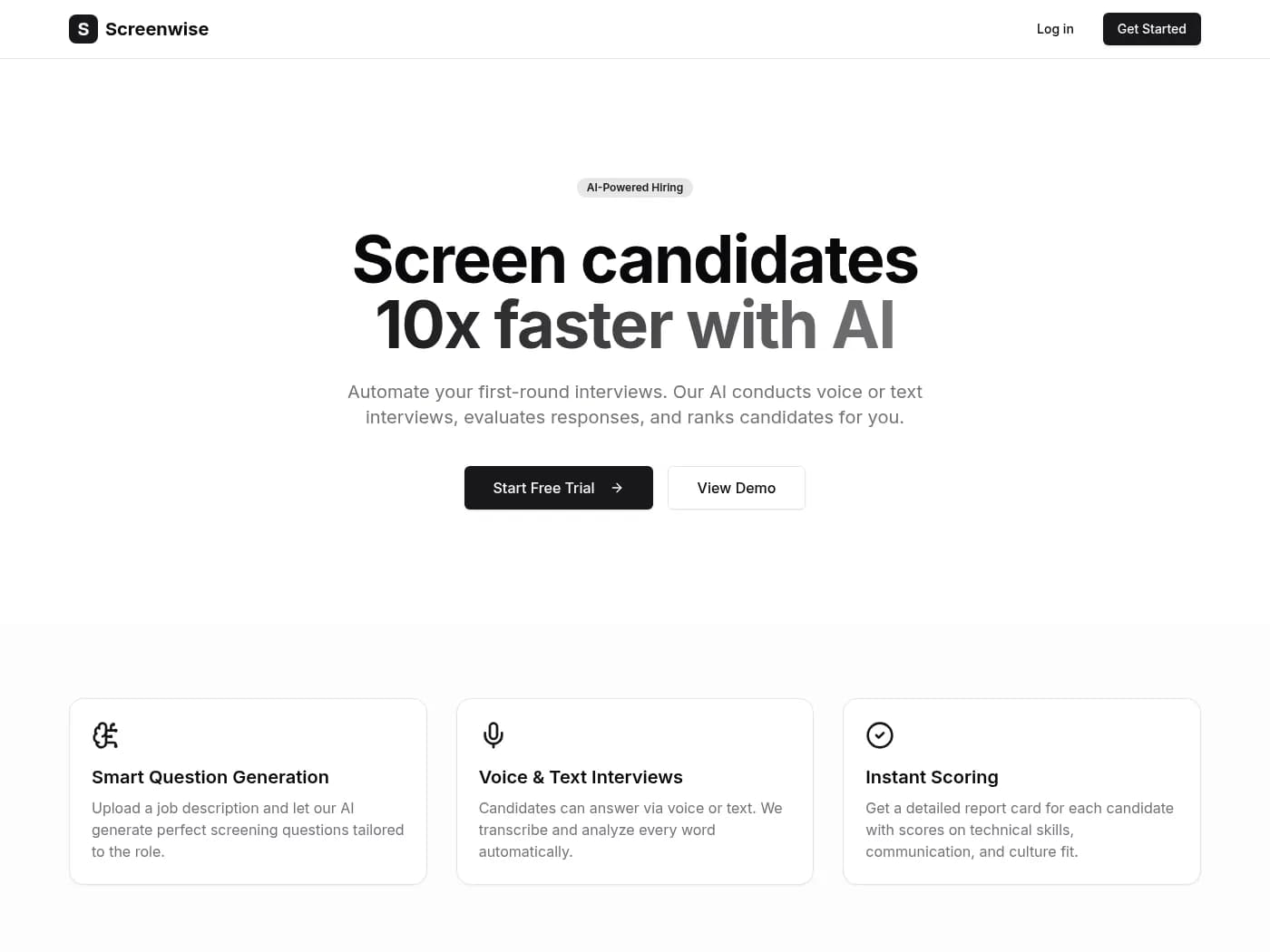 Screenwise AI Interviews