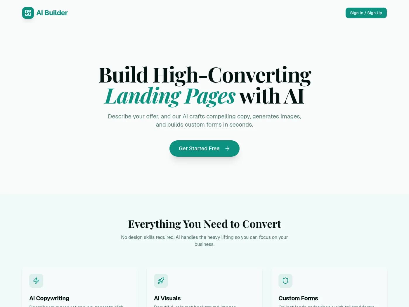 AI Landing Builder