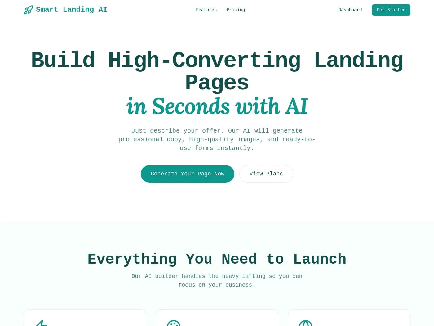Smart Landing AI Builder