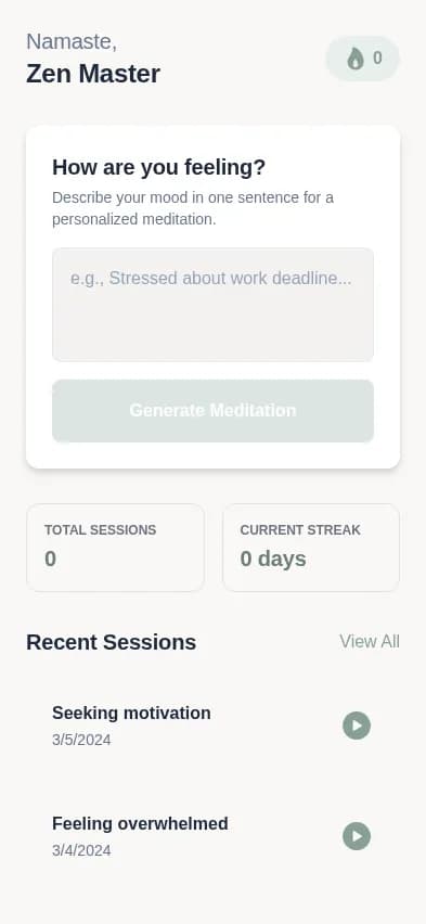 CalmMind AI Meditations