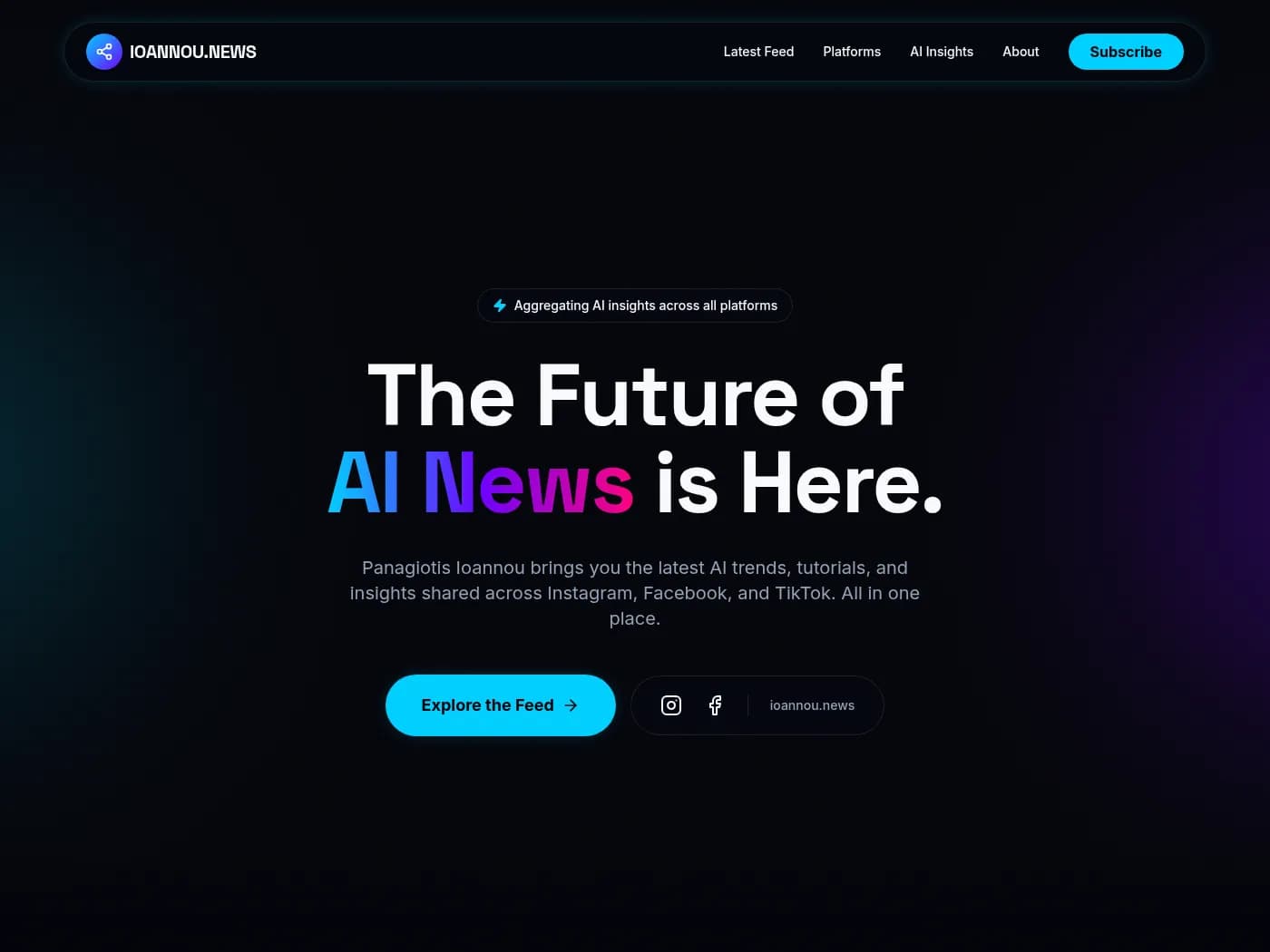 AI News Social Landing