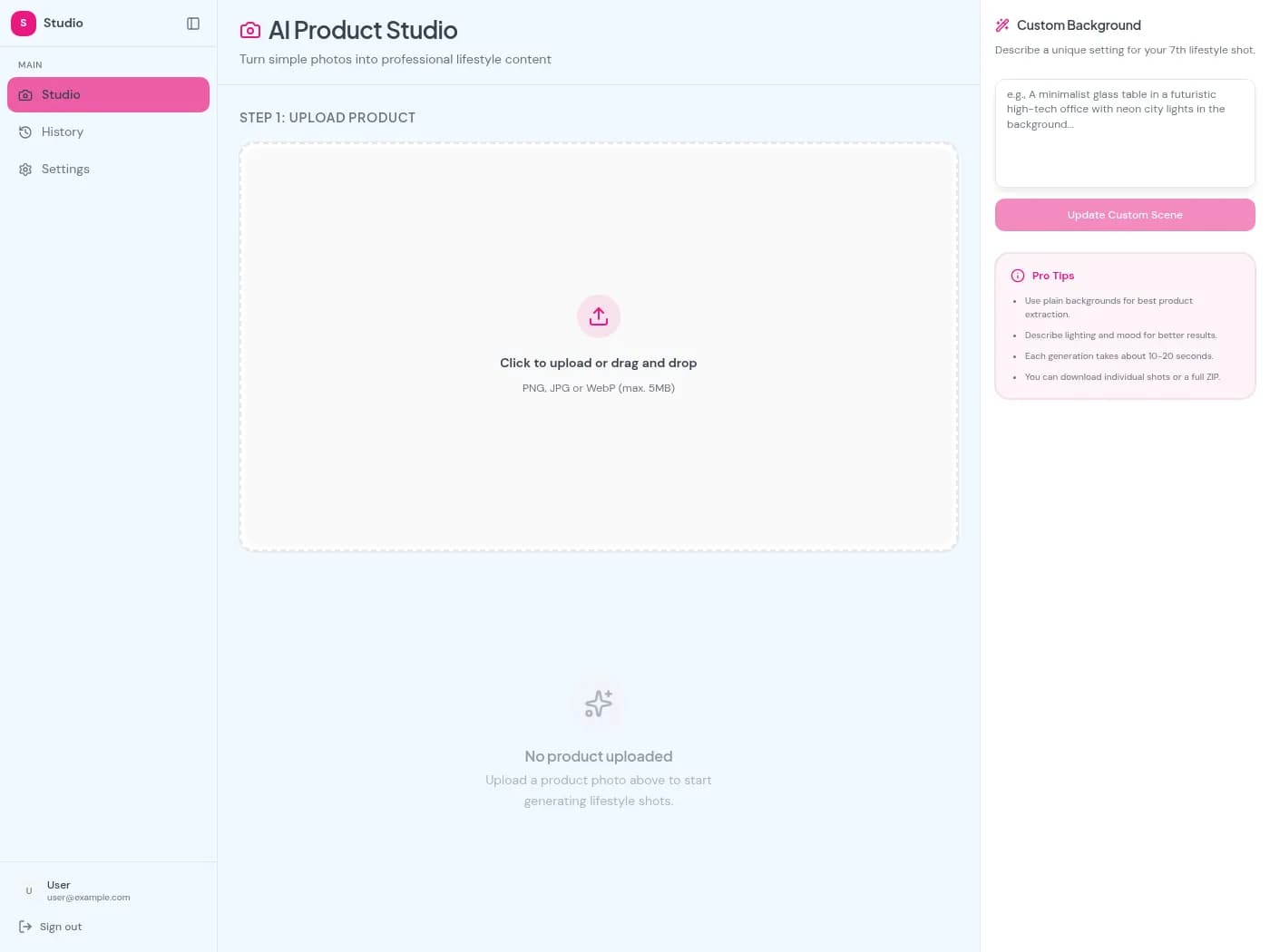 AI Product Photo Studio