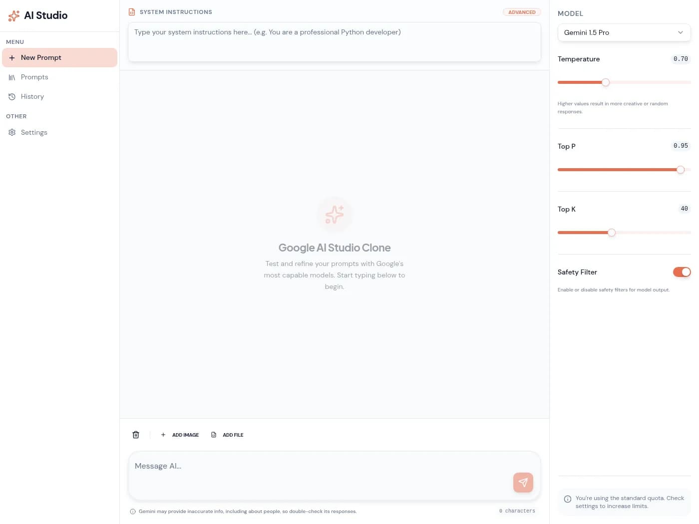 AI Studio Clone