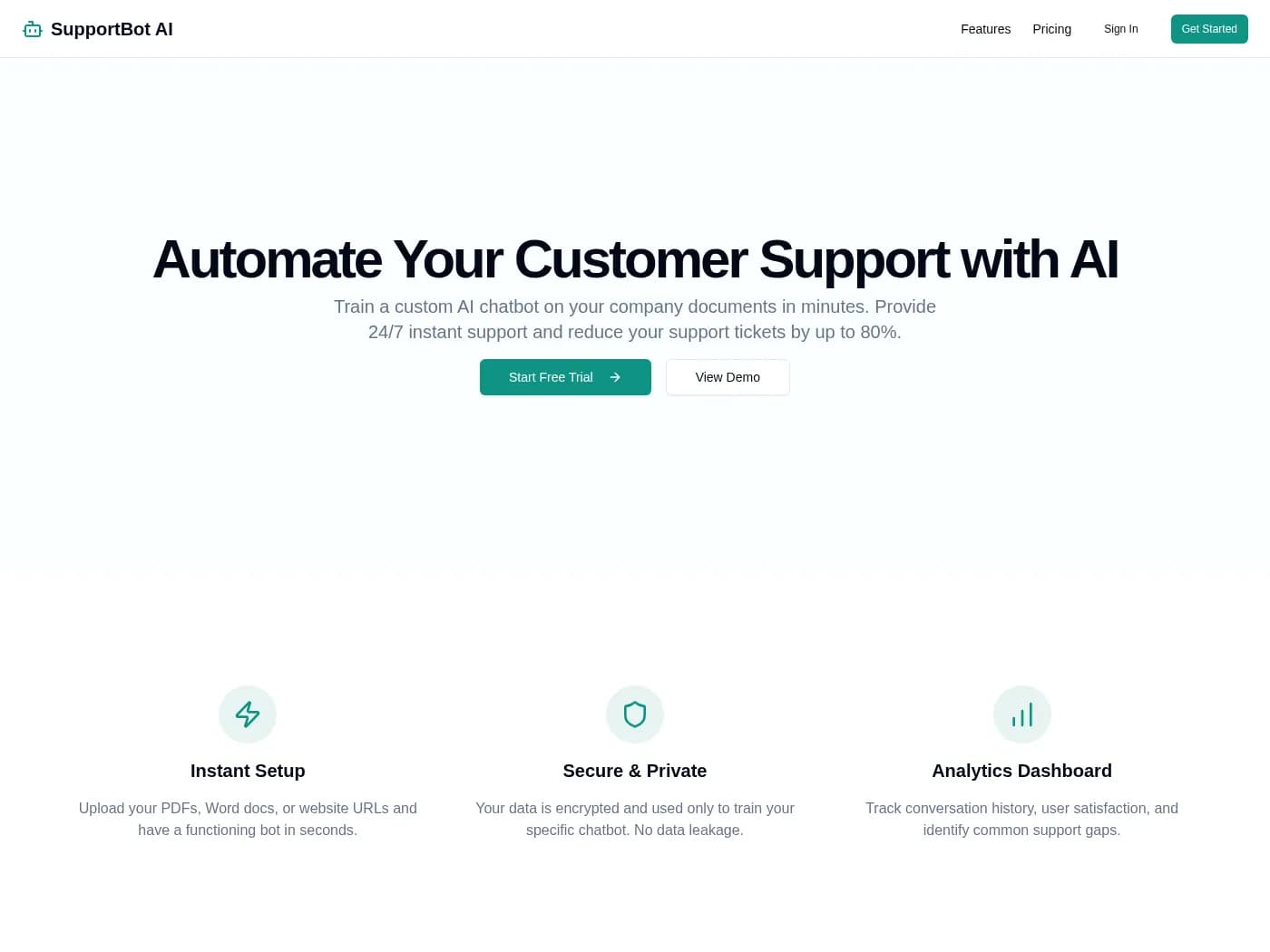 AI SupportBot Platform