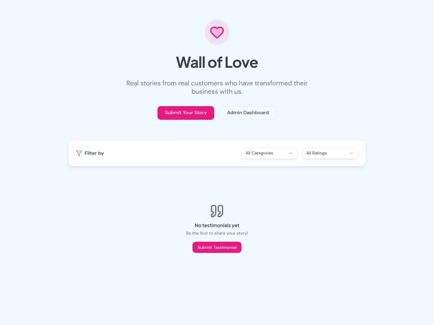 AI Testimonial Wall