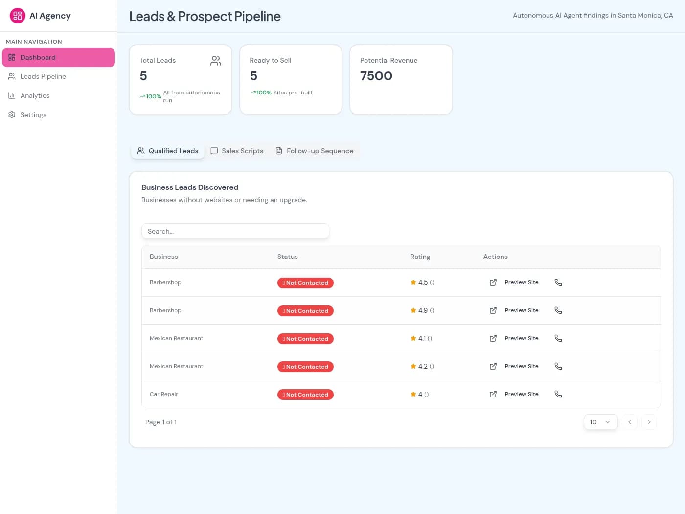 Autonomous AI Web Agency