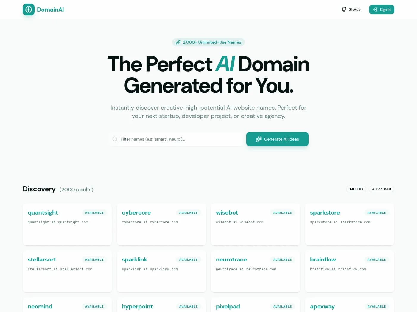 AI Domain Name Generator