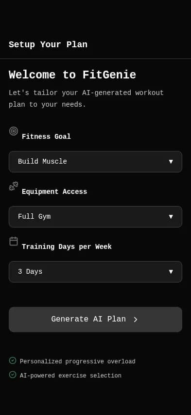 FitGenie AI Workouts